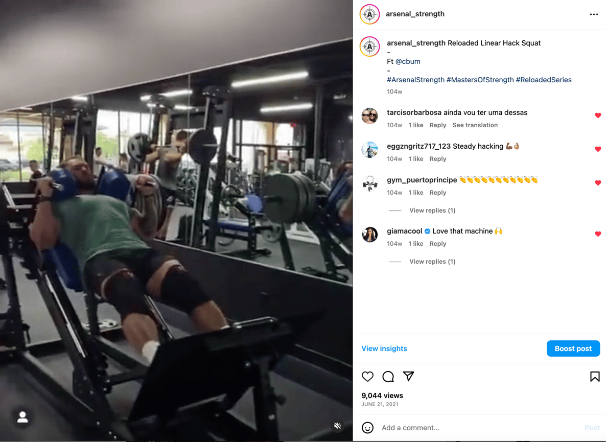 Arsenal Strength Reloaded Linear Hack Squat | Top Social Media Posts