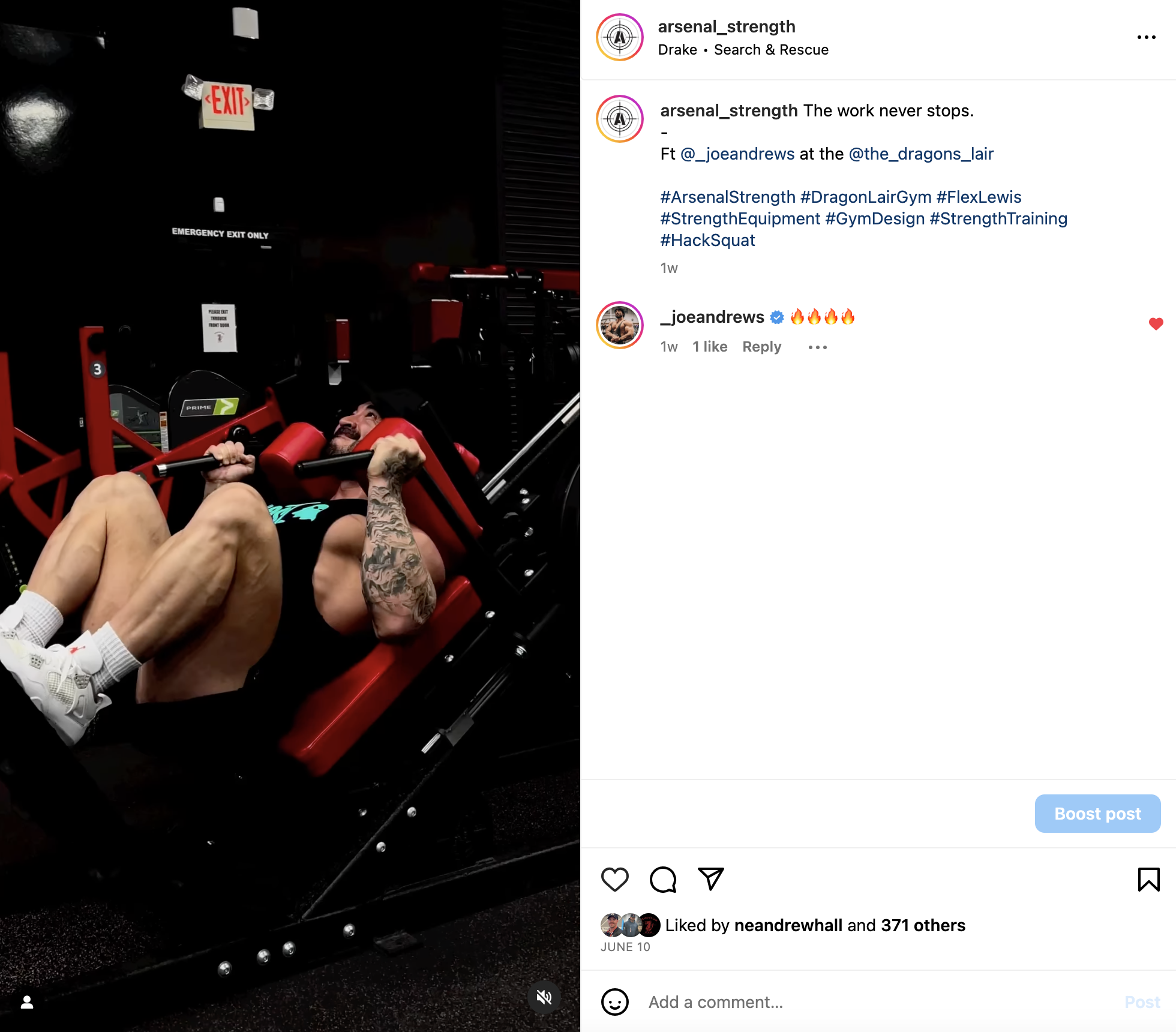 Arsenal Strength Reloaded Linear Hack Squat | Top Social Media Posts